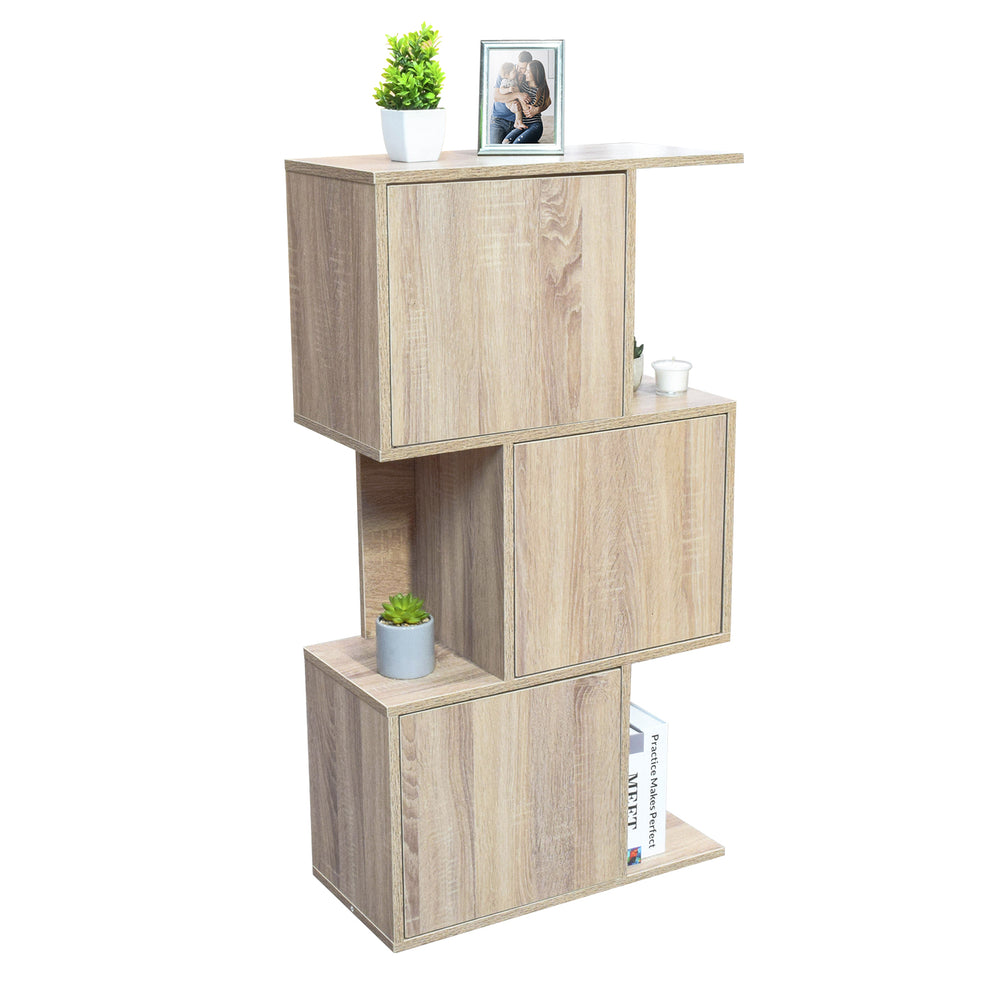 Librero Minimalista con Puertas Estilo Madera Roble – Relan MX